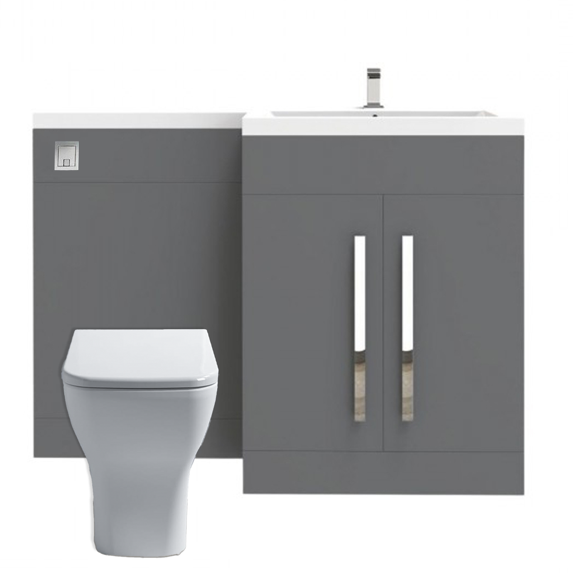 Arko Tana 1100mm Bathroom Vanity Unit Set Basin Sink Toilet WC Right H ...